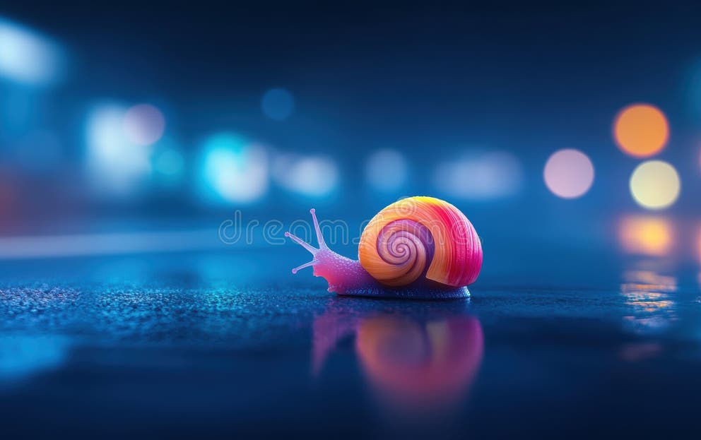 A Curled-up Araffe Snail Resting on the Ground, Showcasing Its Unique ...