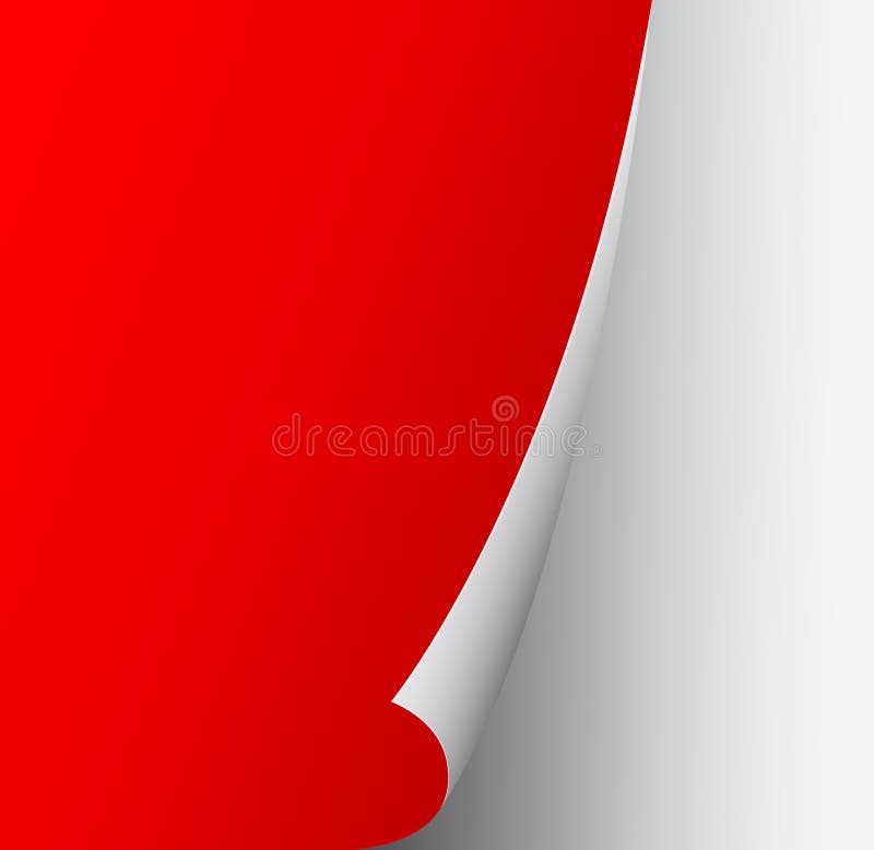 Curled Up Red Page Abstract Background Stock Vector - Illustration of ...