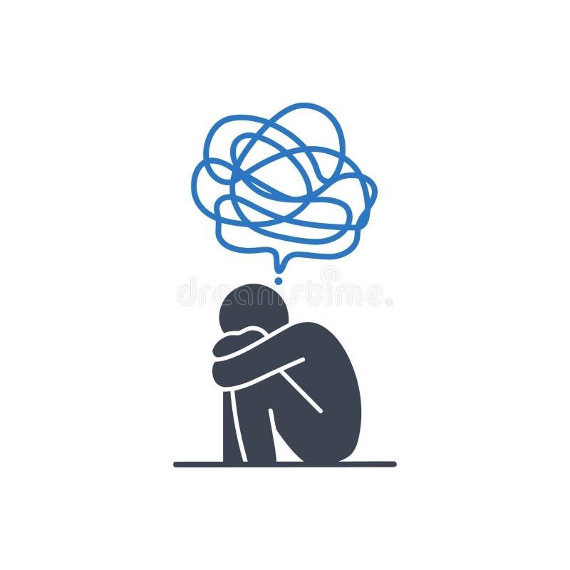 Curled Up Stress Icon stock vector. Illustration of sign - 372766648
