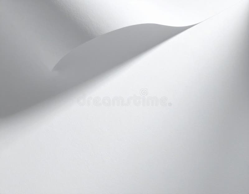 Curled White Paper Revealing a Minimalist Clean and Modern Background ...