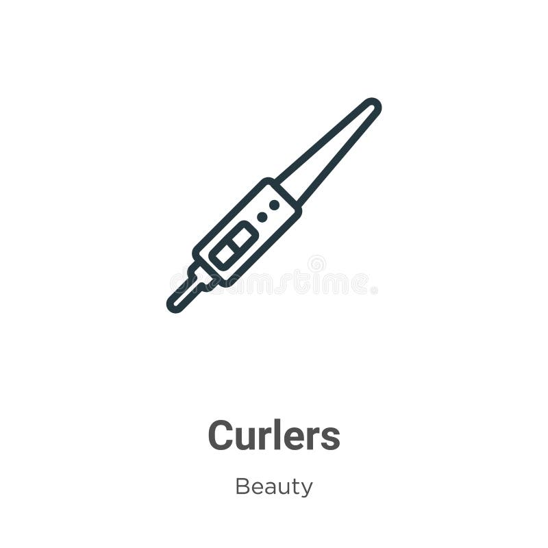 Curlers Outline Vector Icon. Thin Line Black Curlers Icon, Flat Vector Simple Element ...