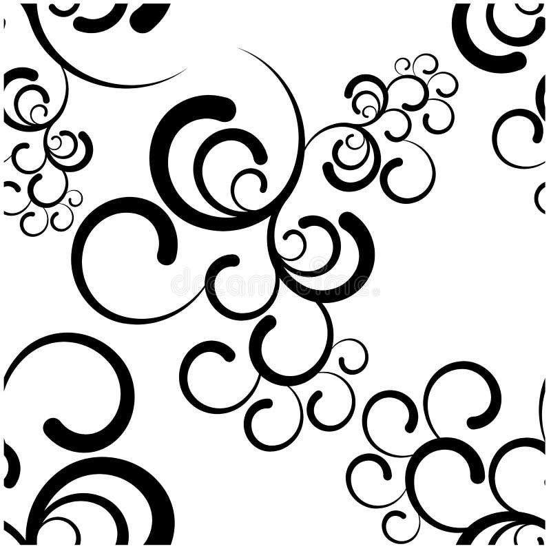 Curlicues in Cartoon Style on Light Background. Vector Design Template ...