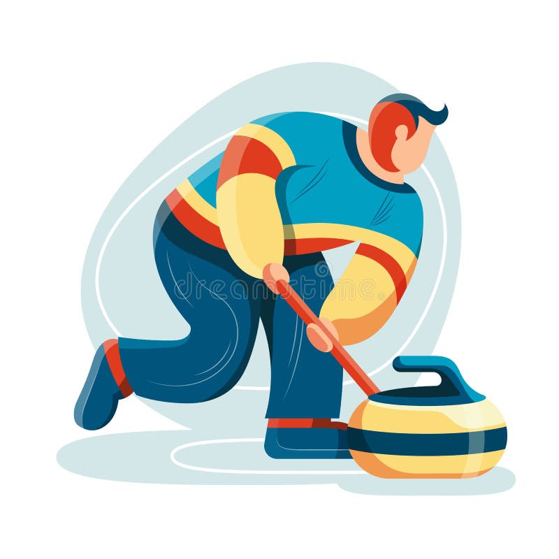 Curling game sport. stock vector. Illustration of identity - 265543591