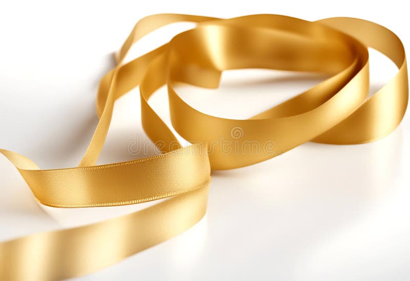 Curling Gift Curl Gold Attaching Looping on White Wrap Decoration ...