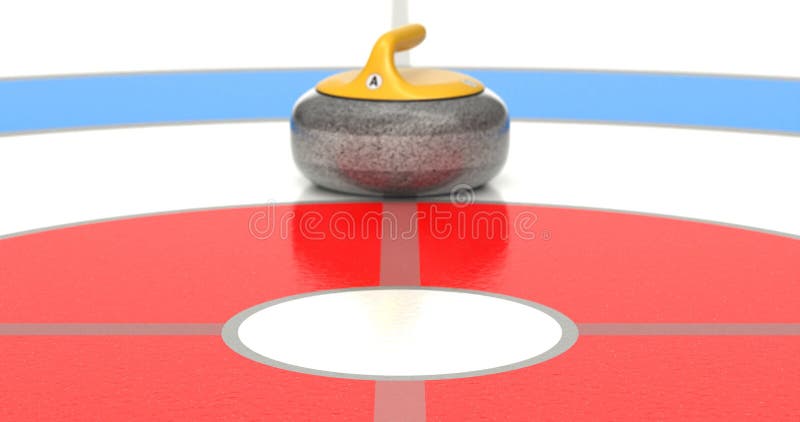 Curling Granite Stone Sliding on Ice Sheet Stock Footage - Video of ...