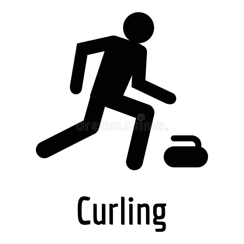 Curling Icon, Simple Style. Stock Vector - Illustration of athletes ...