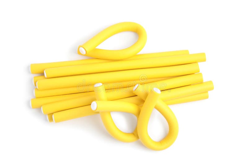 Curling Rods Isolated on White, Top View. Hair Styling Tool Stock Image ...