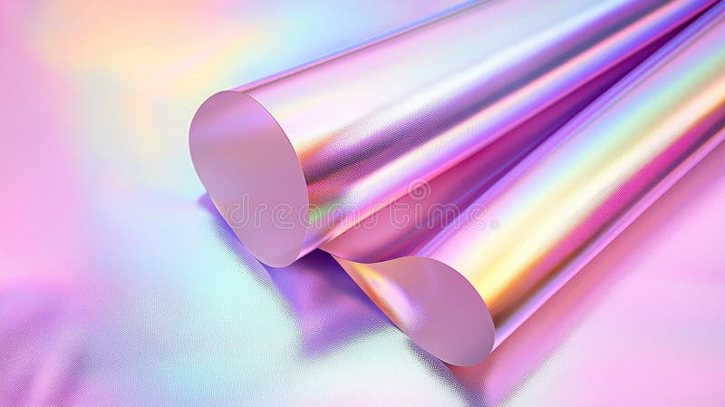 Curling Shimmering Foil Creating with Abstract Background, Prismatic ...