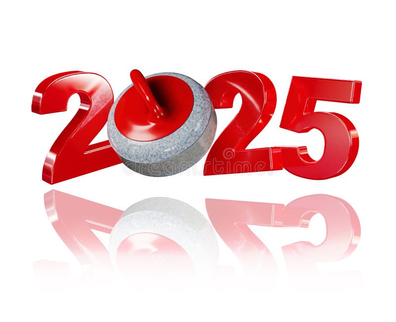 Curling Stone 2025 Design on White Stock Photo - Illustration of game ...