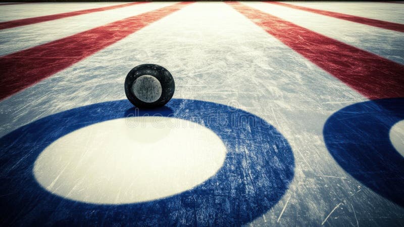Curling Stone Glides on Ice Target, a Game of Precision and Strategic ...