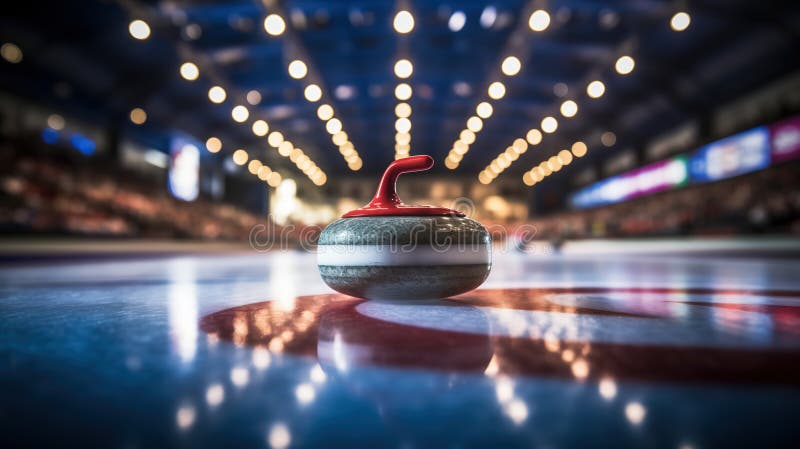 Curling Stone on Ice on Blurred Background Stock Illustration ...