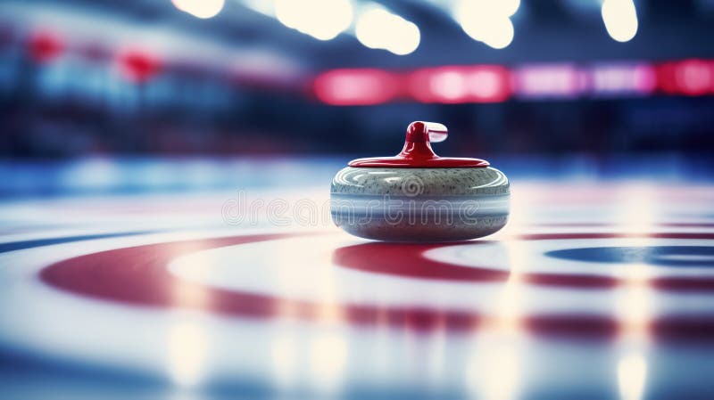 Curling Stone on Ice on Blurred Background Stock Illustration ...