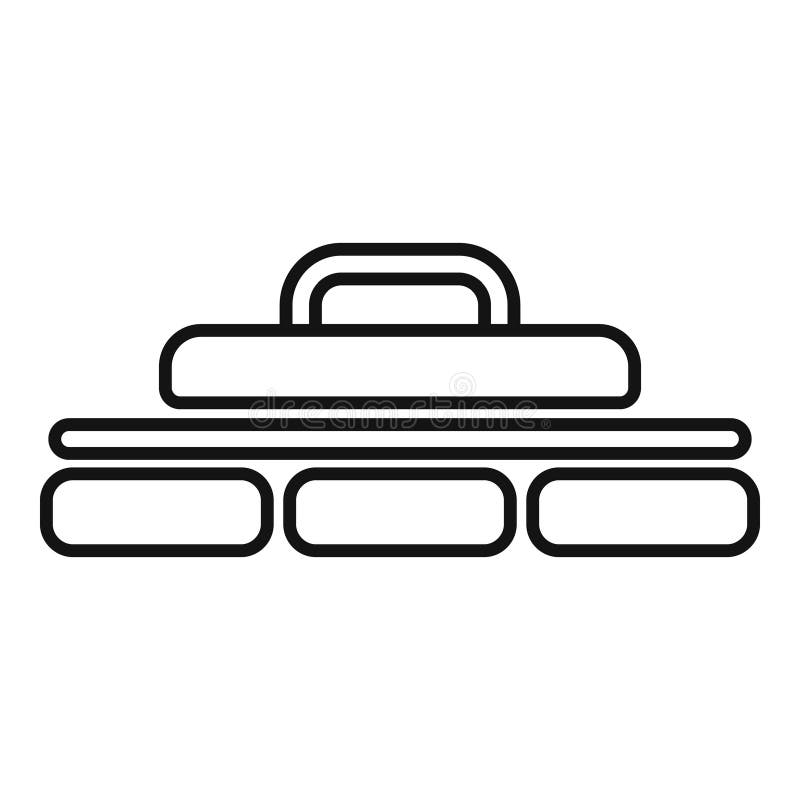 Curling Stone Sliding on Ice Rink Outline Icon Stock Illustration ...