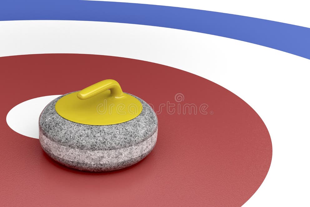 Curling Stone in the Target Area Stock Illustration - Illustration of ...