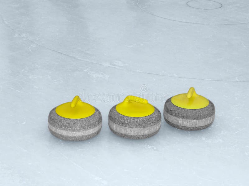 Curling stones on ice stock photo. Image of precision - 166018708