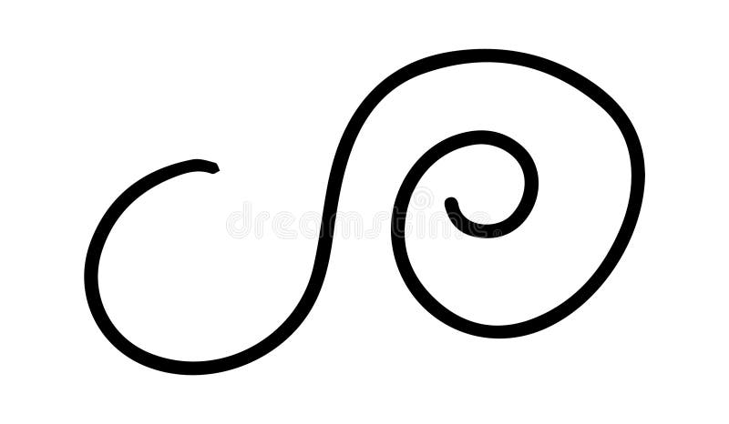 Curls Abstract Scribble. Hand Drawn Line. Doodle Decorative Curls ...