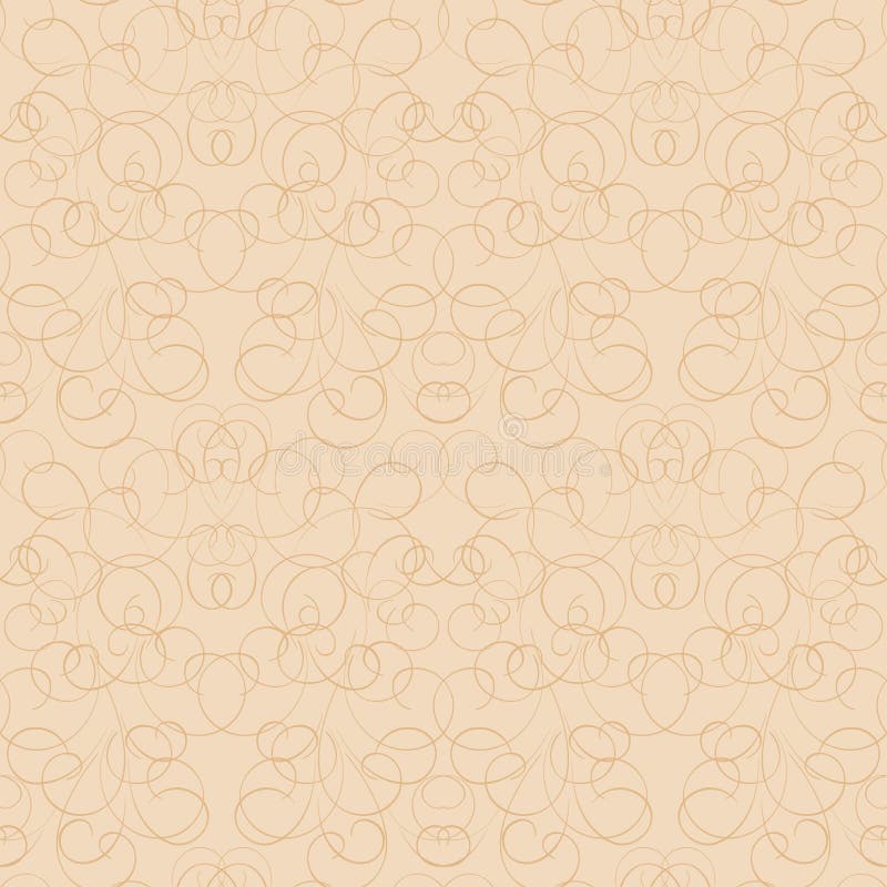Curls on Light Brown Seamless Pattern - Vector Stock Vector ...