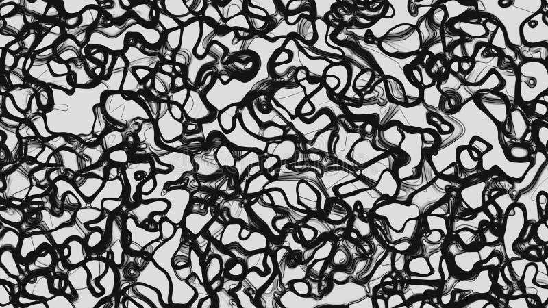Curly Abstract Black Threads on Grey Backdrop Stock Footage - Video of ...