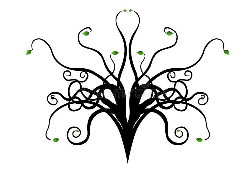 Curly abstract vector tree stock vector. Illustration of plant - 67140156