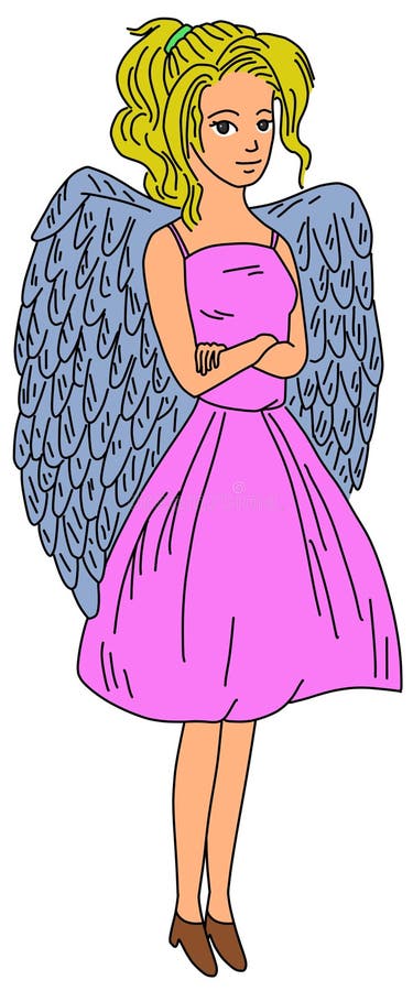 Curly angel stock illustration. Illustration of curly - 96901914