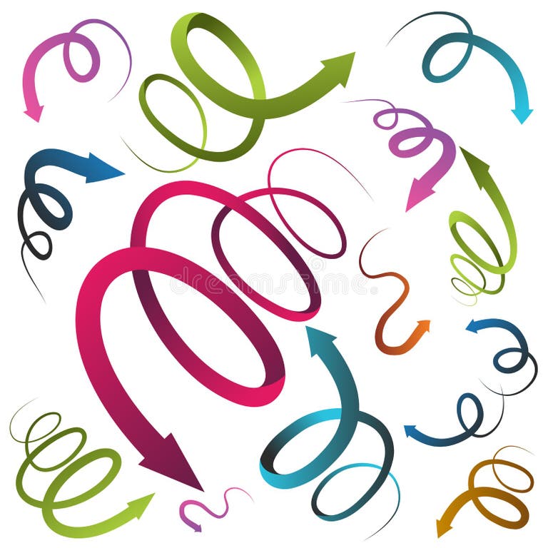 Curly Arrow Set stock vector. Illustration of isolated - 22864867