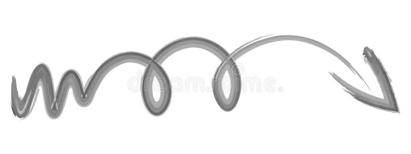 Curly Arrow. Wavy Arrow with Two Loops. a Hand Drawn Watercolor Pointer ...