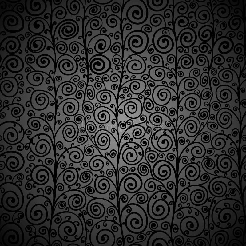 Doodle Circles Black Seamless Background Stock Vector - Illustration of ...