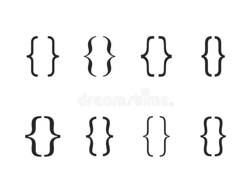 Curly Brace, Bracket Icon Set . Vector Illustration. Stock Vector ...