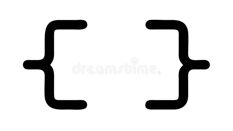 Curly Braces Code Programming Syntax Development Vector, Vector Design Generative AI Stock ...