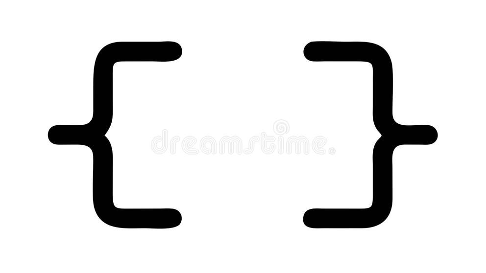 Curly Braces Code Programming Syntax Development Vector, Vector Design ...