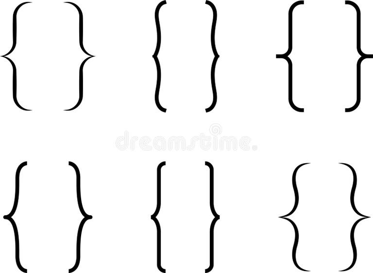 Curly Braces, Double Symmetric Brackets. Vector Typography Symbols Pair, Frames for Punctuation ...