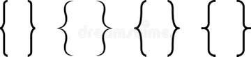 Curly Braces, Double Symmetric Brackets. Vector Typography Symbols Pair ...