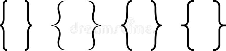 Curly Braces, Double Symmetric Brackets. Vector Typography Symbols Pair, Frames for Punctuation ...