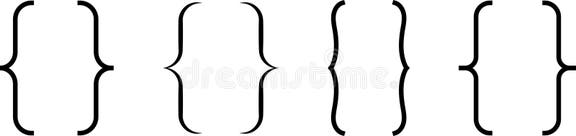 Curly Braces, Double Symmetric Brackets. Vector Typography Symbols Pair ...