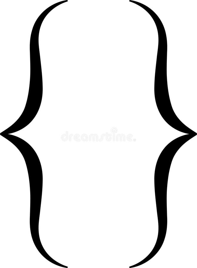 Curly Braces, Double Symmetric Brackets. Vector Typography Symbols Pair ...