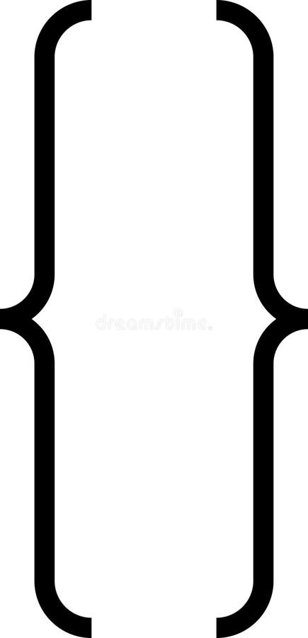 Curly Braces, Double Symmetric Brackets. Vector Typography Symbols Pair ...