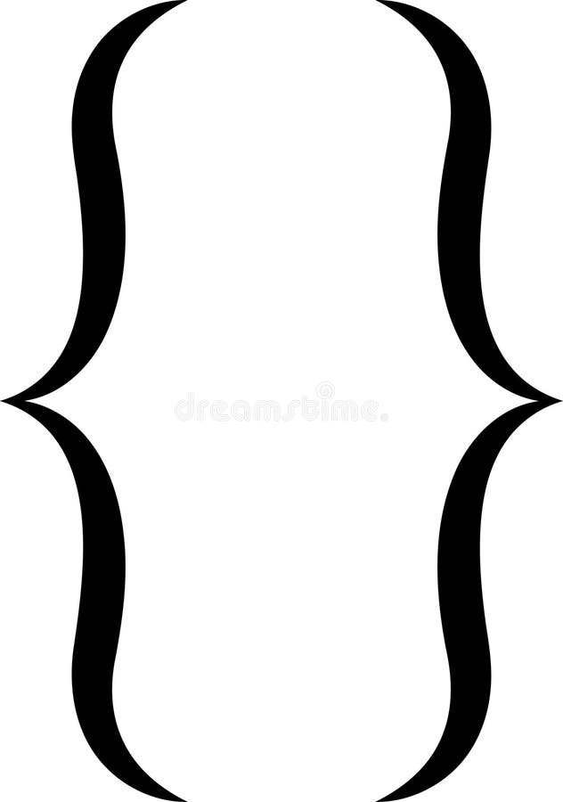 Curly Braces, Double Symmetric Brackets. Vector Typography Symbols Pair ...