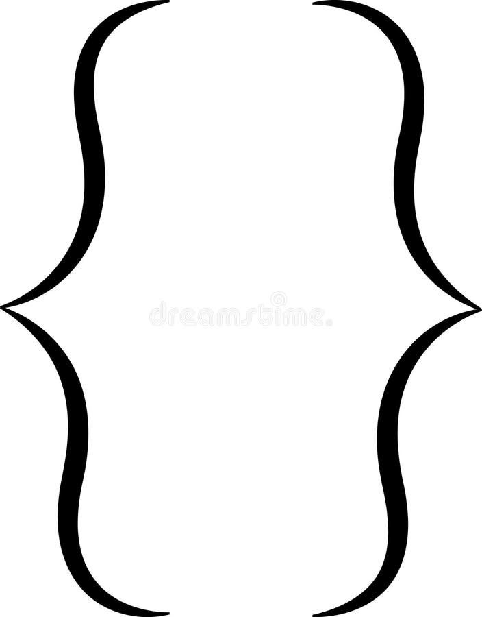 Curly Braces, Double Symmetric Brackets. Vector Typography Symbols Pair ...