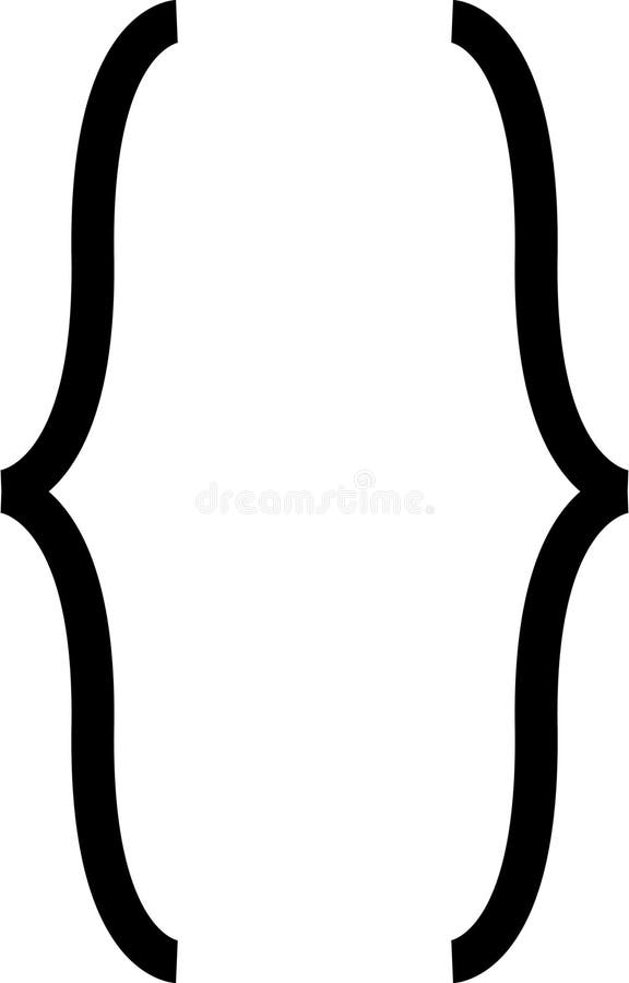 Curly Braces, Double Symmetric Brackets. Vector Typography Symbols Pair ...