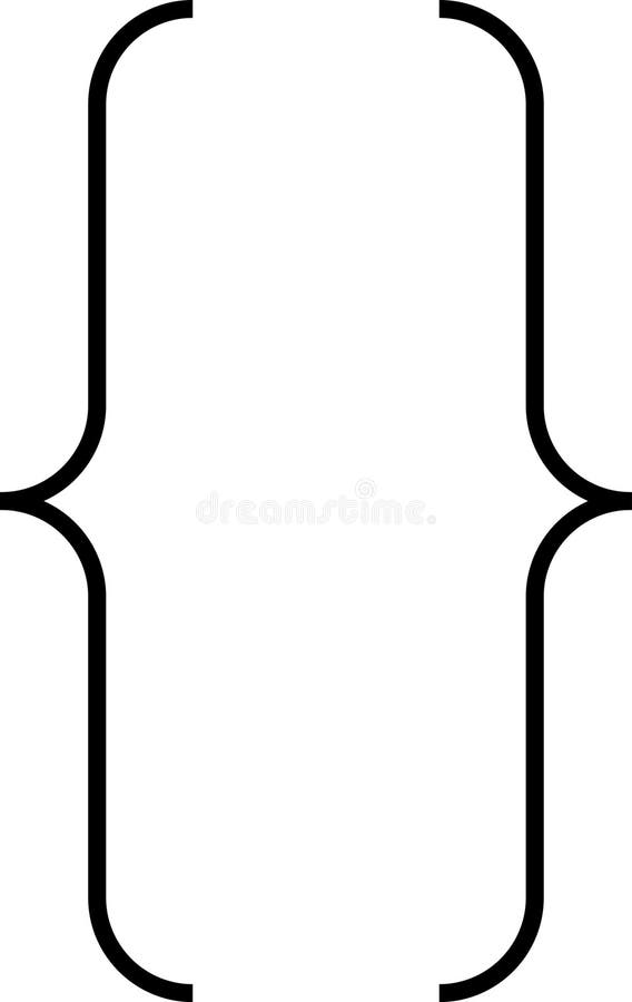 Curly Braces, Double Symmetric Brackets. Vector Typography Symbols Pair ...