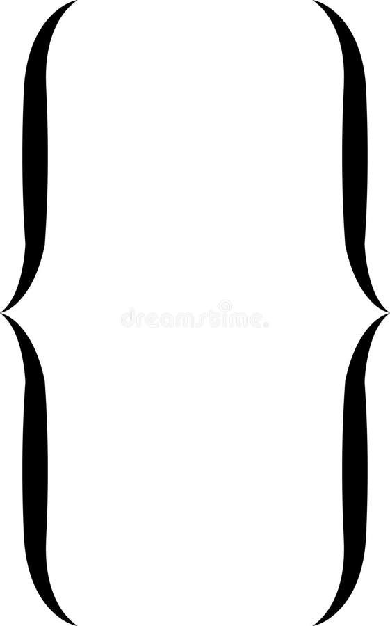 Curly Braces, Double Symmetric Brackets. Vector Typography Symbols Pair ...