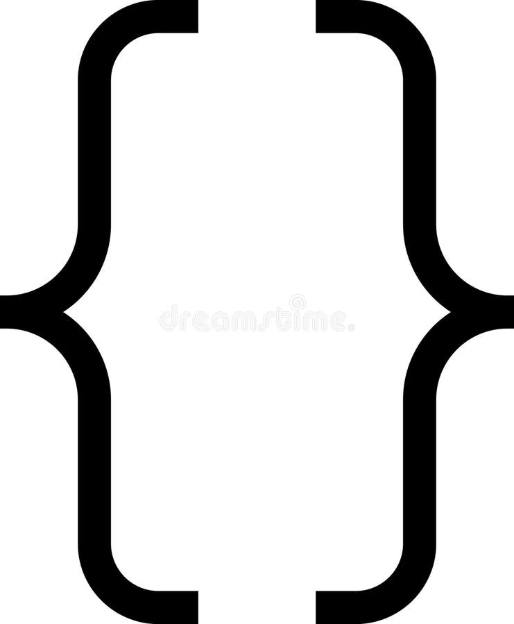 Curly Braces, Double Symmetric Brackets. Vector Typography Symbols Pair ...
