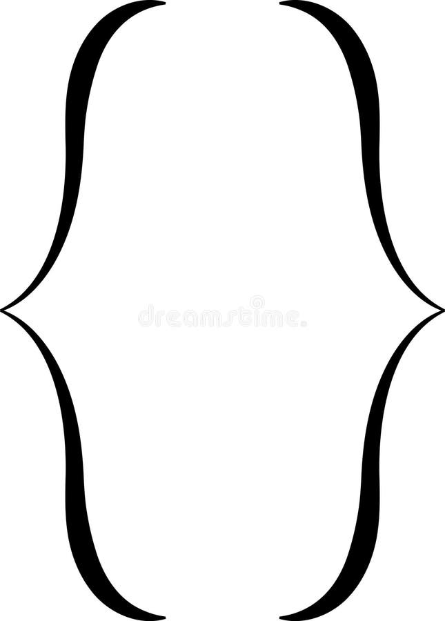 Curly Braces, Double Symmetric Brackets. Vector Typography Symbols Pair ...