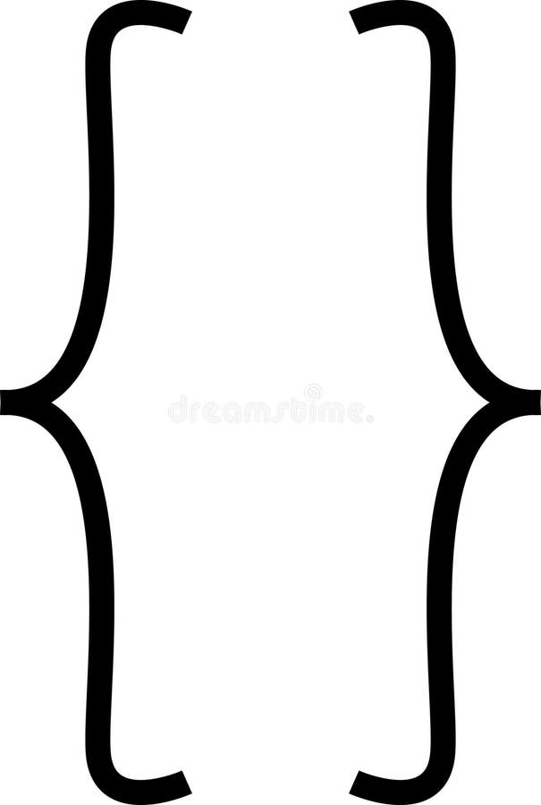 Curly Braces, Double Symmetric Brackets. Vector Typography Symbols Pair ...