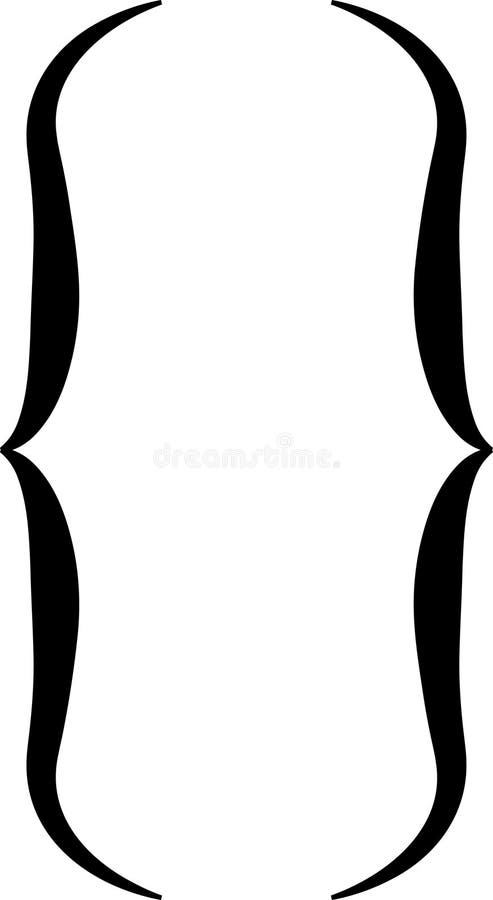 Curly Braces, Double Symmetric Brackets. Vector Typography Symbols Pair ...