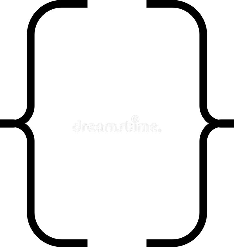 Curly Braces, Double Symmetric Brackets. Vector Typography Symbols Pair ...
