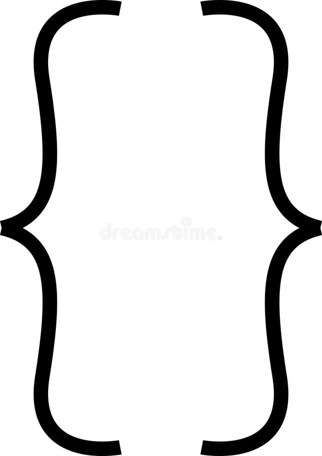 Curly Braces, Double Symmetric Brackets. Vector Typography Symbols Pair ...