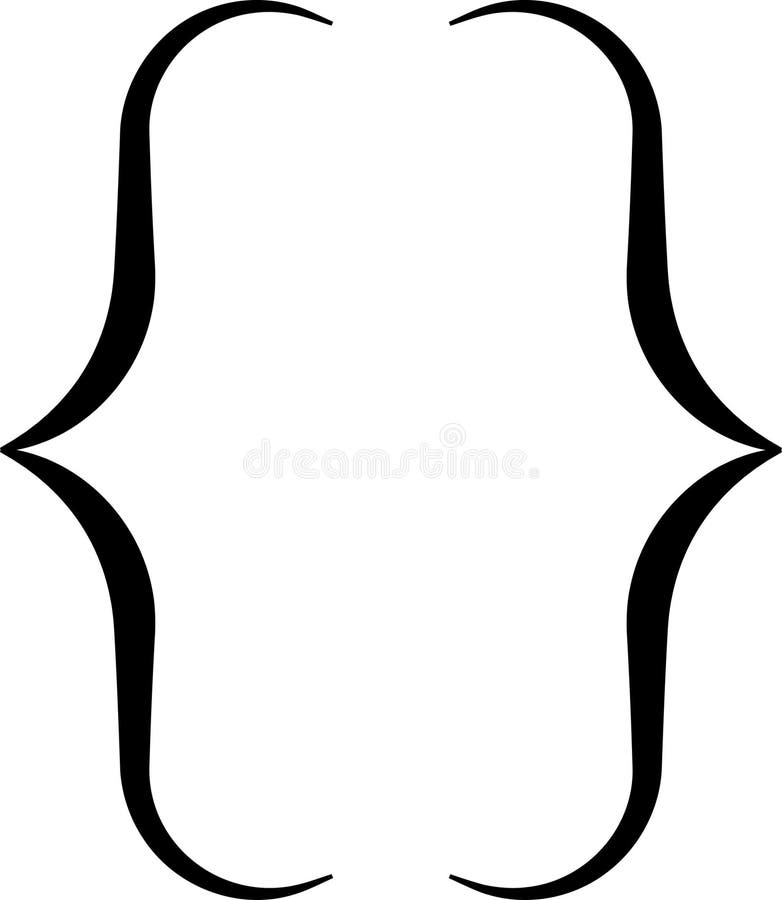 Curly Braces, Double Symmetric Brackets. Vector Typography Symbols Pair ...