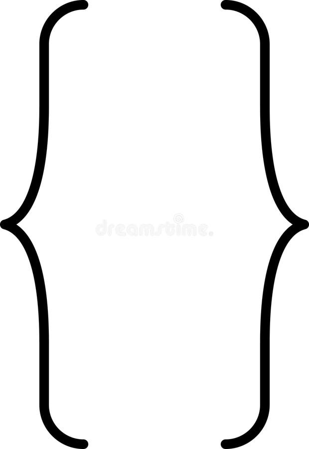 Curly Braces, Double Symmetric Brackets. Vector Typography Symbols Pair ...