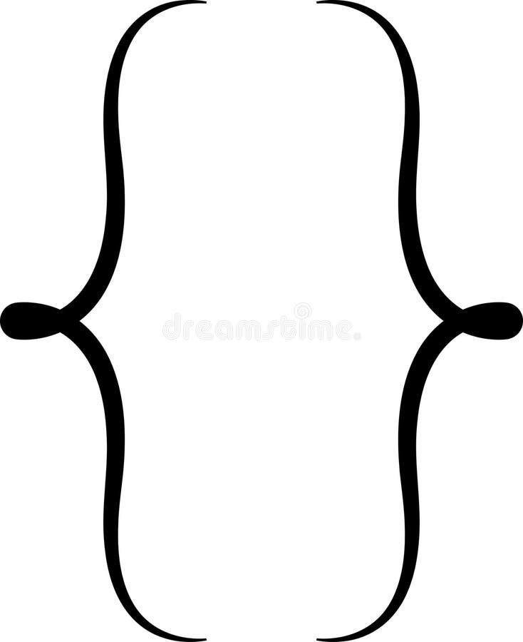 Curly Braces, Double Symmetric Brackets. Vector Typography Symbols Pair ...